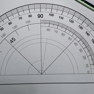 Protractors, Ruler, Geometry, Templates, Stencil, Printable, Drawing ...
