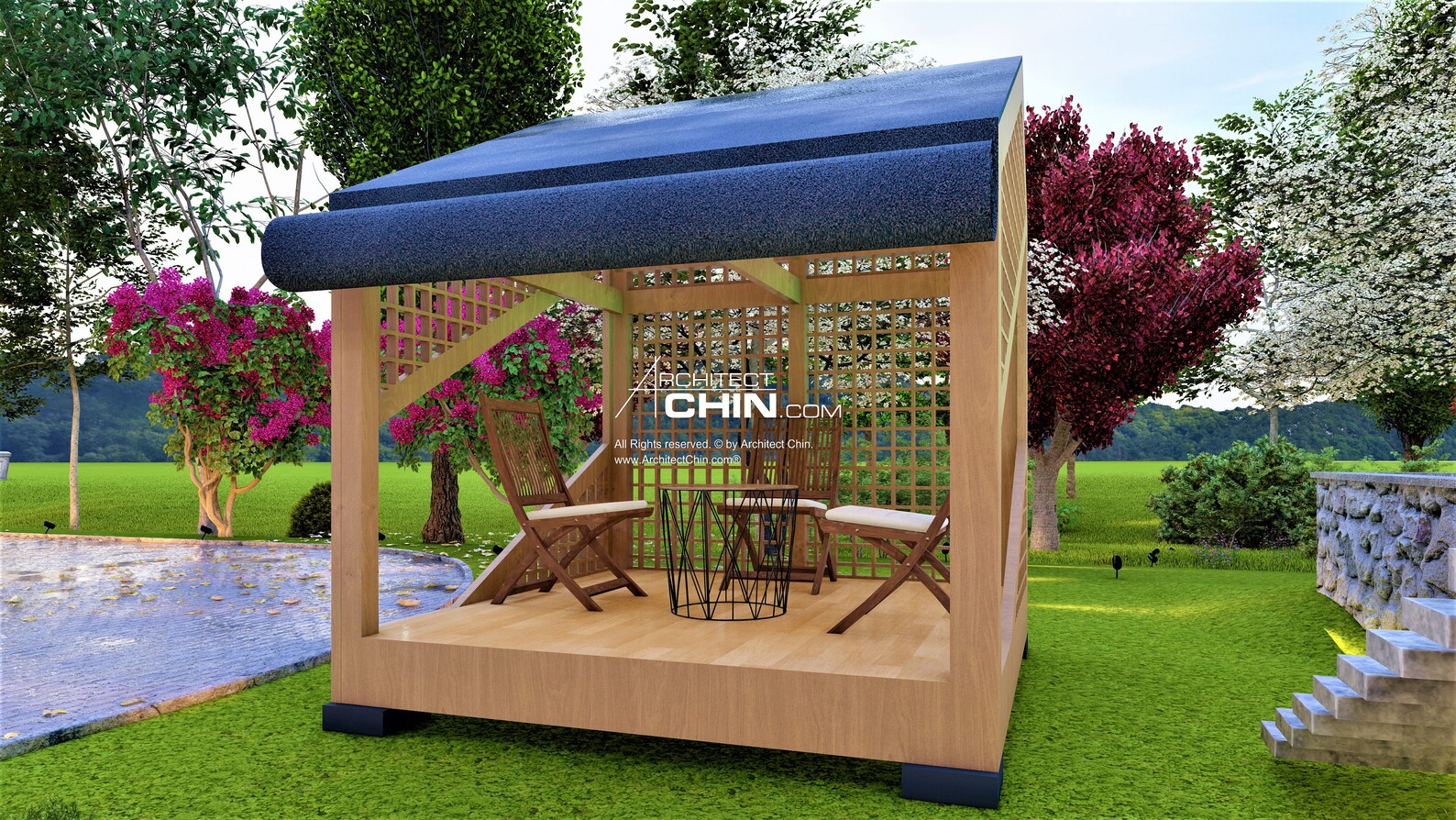 Cabana Plan, 8’W X (8’ to 16’) L X 12’H, 64 to 128 SF, Gazebo Plan ...