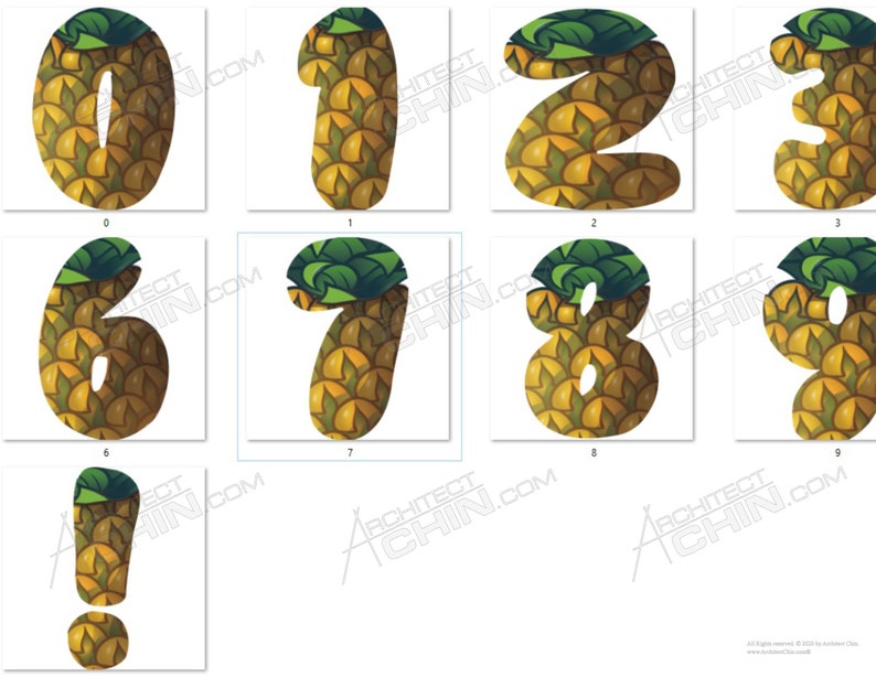 Pineapple Letters / Pineapple Alphabet | Digital Download | Printable ...