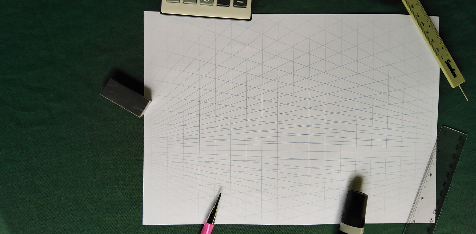 2 Point Perspective Grid Printable, Printable Grid, Drawing Grid ...