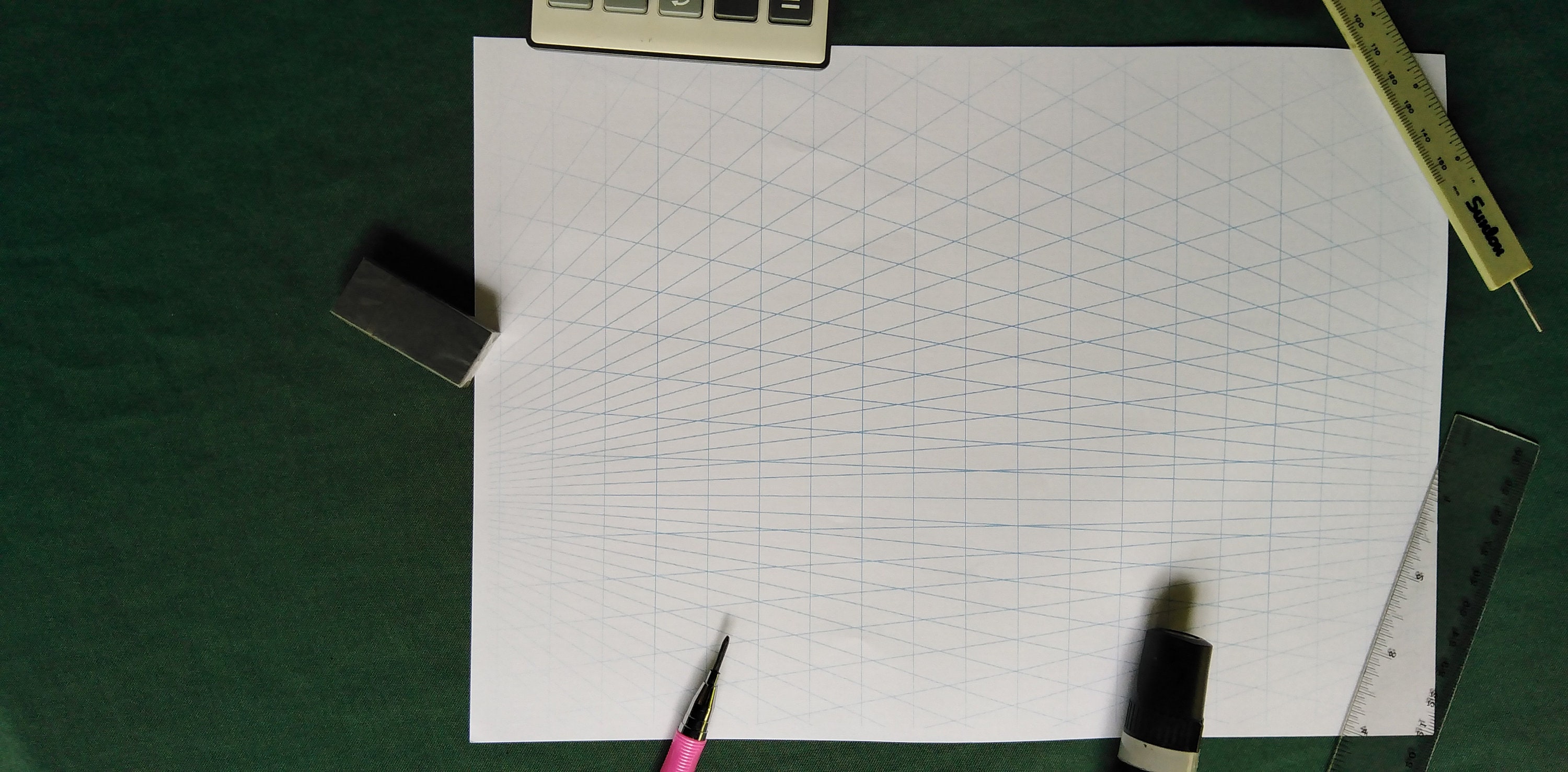 2 Point Perspective Grid Printable Printable Grid Drawing - Etsy Ireland