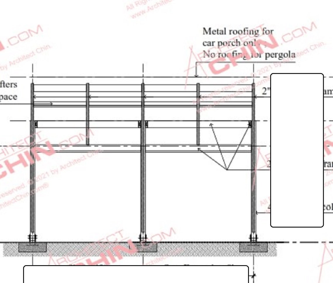 Pergola Car Porch 8 W X 16 L X 86H Cabana Plan Gazebo - Etsy