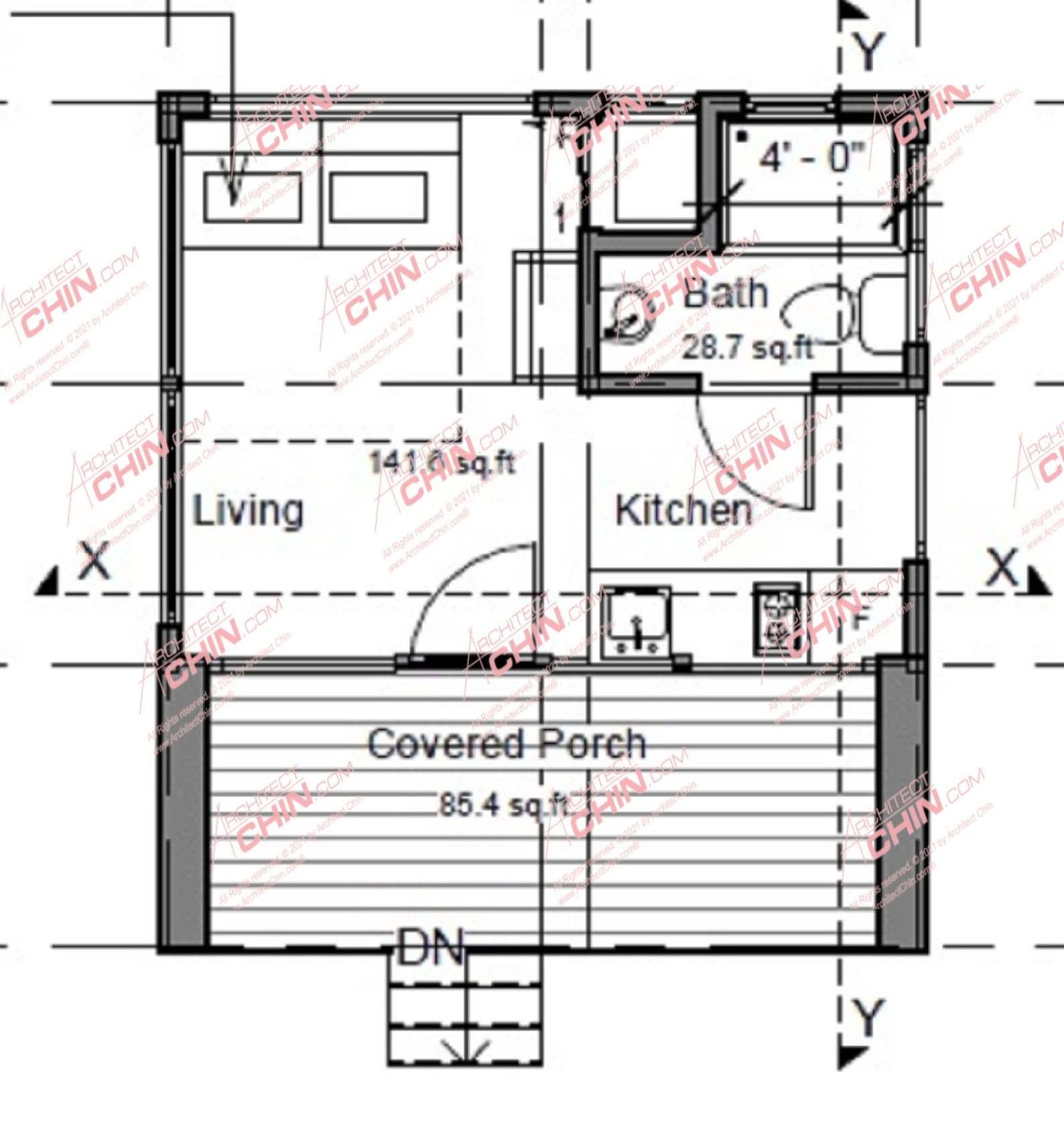 Cabin Plans, 16’ X 18’, 288 SF, 1 Bed, Tiny House Plans, Tiny House ...