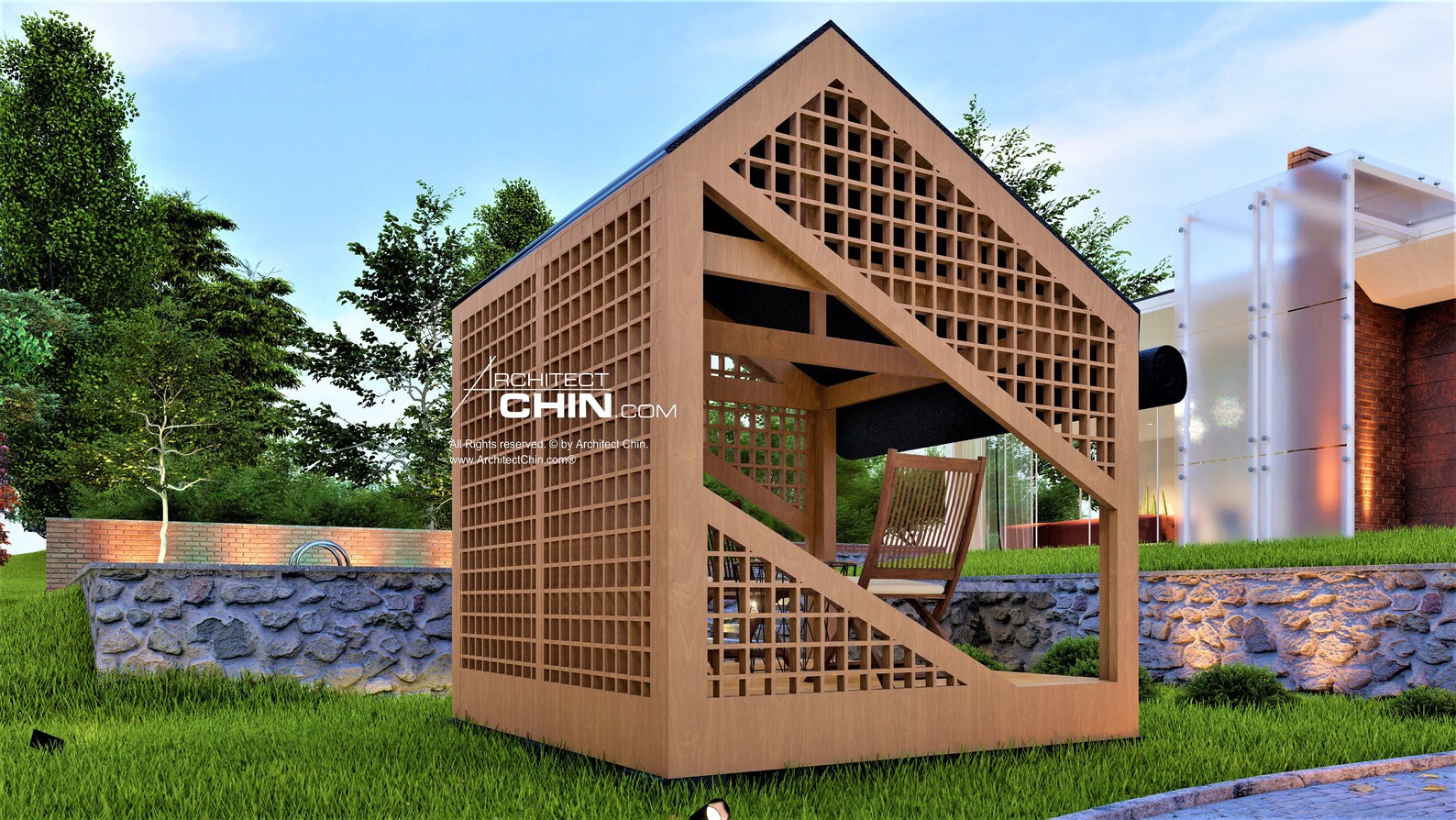 Cabana Plan, 8’W X (8’ to 16’) L X 12’H, 64 to 128 SF, Gazebo Plan ...