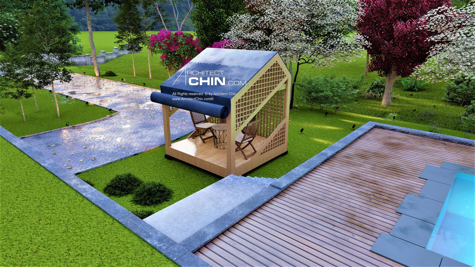 Cabana Plan, 8’W X (8’ to 16’) L X 12’H, 64 to 128 SF, Gazebo Plan ...