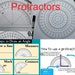 Protractors, Ruler, Geometry, Templates, Stencil, Printable, Drawing ...
