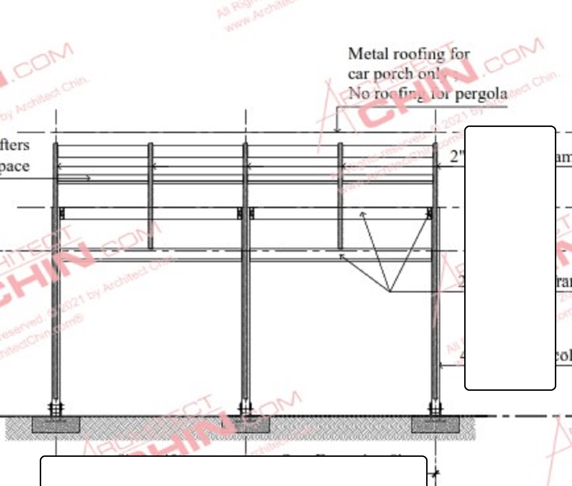 Pergola, Car Porch, 8’ W X 16’ L X 8’6”H, Cabana Plan, Gazebo Plan ...