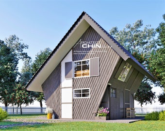 Cabin Plan, 24' X 24', 576 SF, 1 Bath, 1 Bed, Tiny House, Office Plan ...