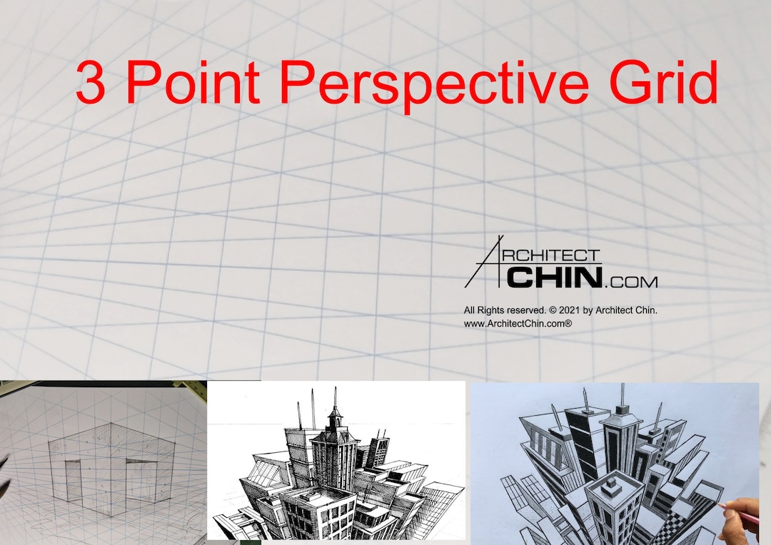 3 Point Perspective Grid Printable, Printable Grid, Drawing Grid ...