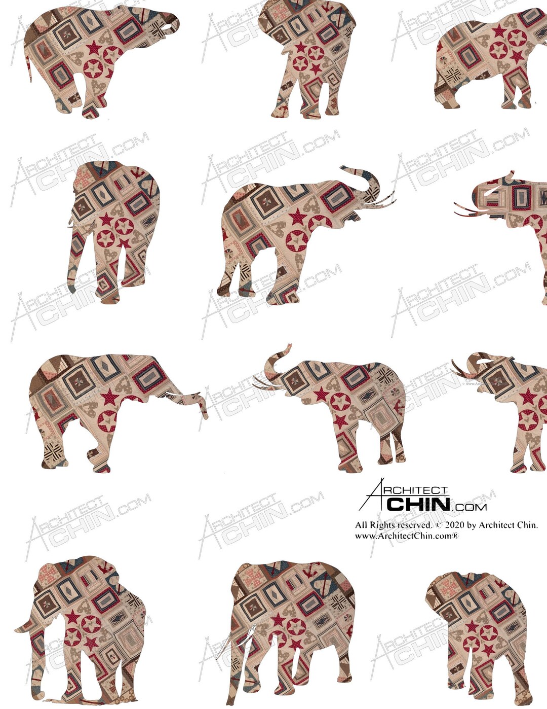 Elephant Silhouette, Printable, Digital Download, Elephant Clip Art ...