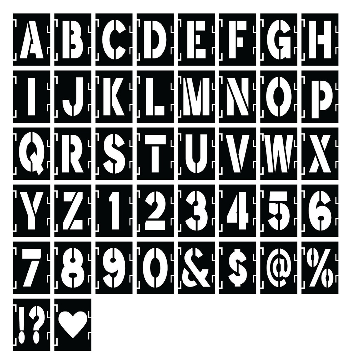 5 Inch Letter Stencils, Symbols, Numbers, Craft Stencils, Templates, 42 ...