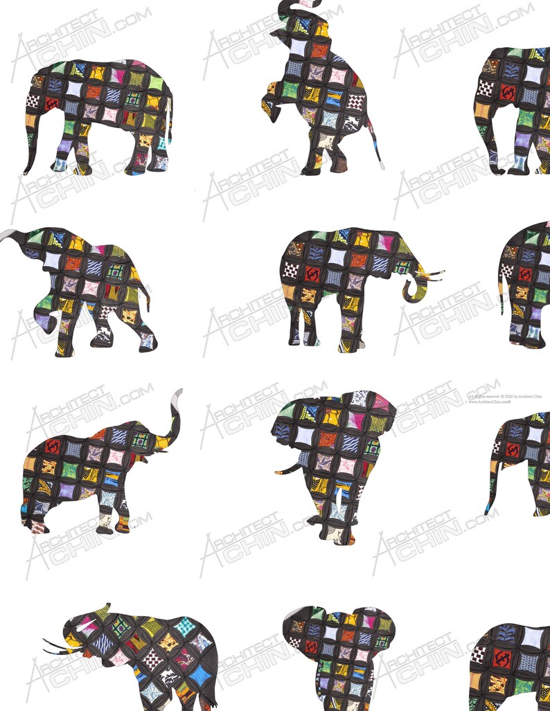 Elephant Silhouette, Printable, Digital Download, Elephant Clip Art ...
