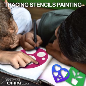 Tracing Stencils, PNG, Colorful Shapes, 25 Pieces, Shape Stencils ...