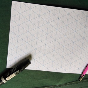 Isometric Grid Printable Template, Isometric Printable Grid, Drawing ...