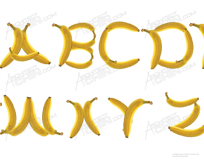 Banana Font SVG, Bold Font SVG, Cursive Alphabet, Funny Font Clipart ...