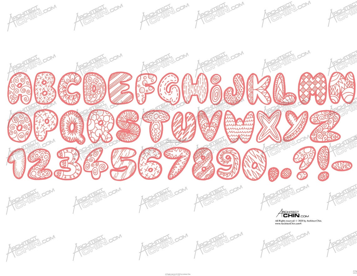 Doodle Font / Doodle Letters Alphabet | Digital Download | Printable ...