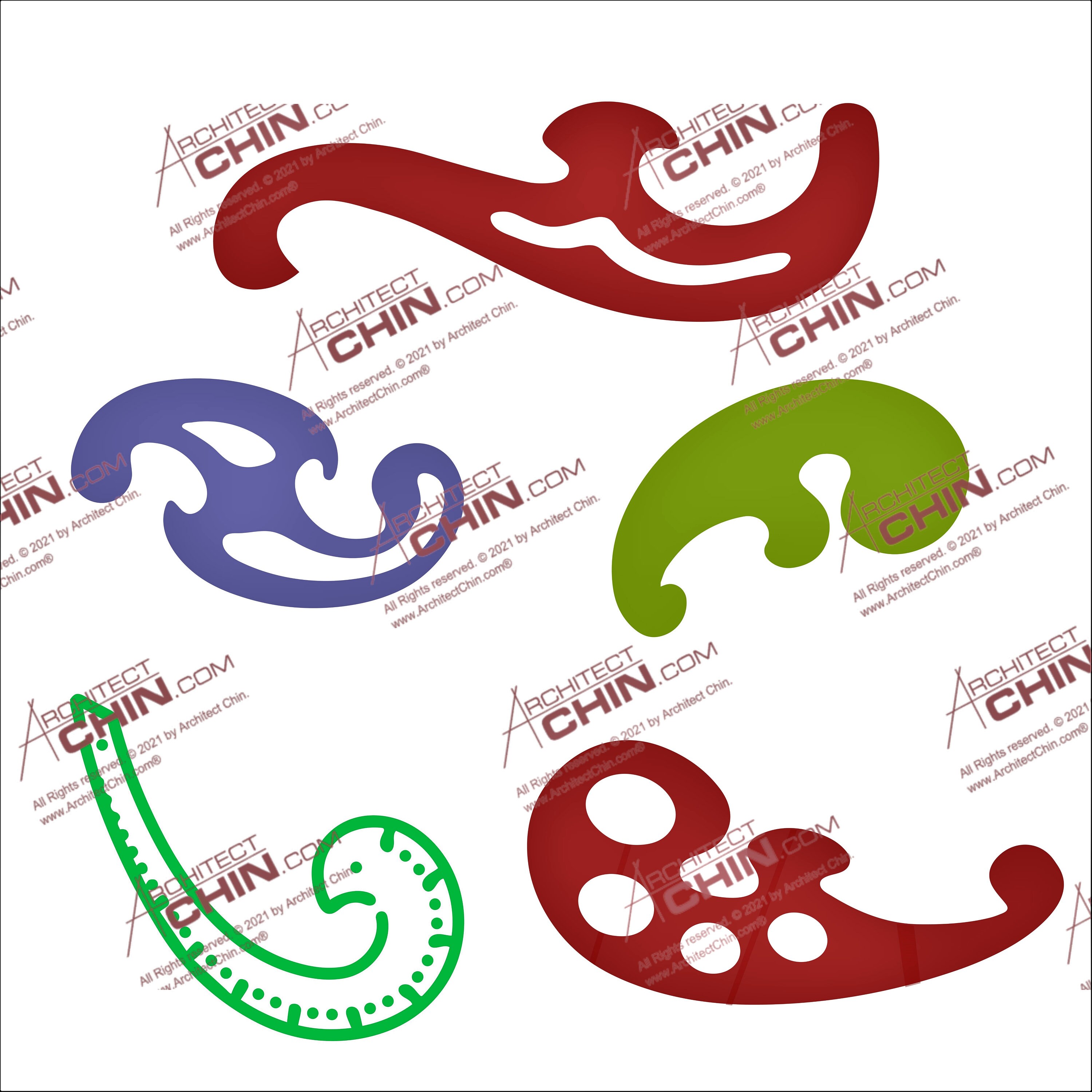 French Curves, 21 Pieces Curve Rulers, Templates, Printable, Drawing ...