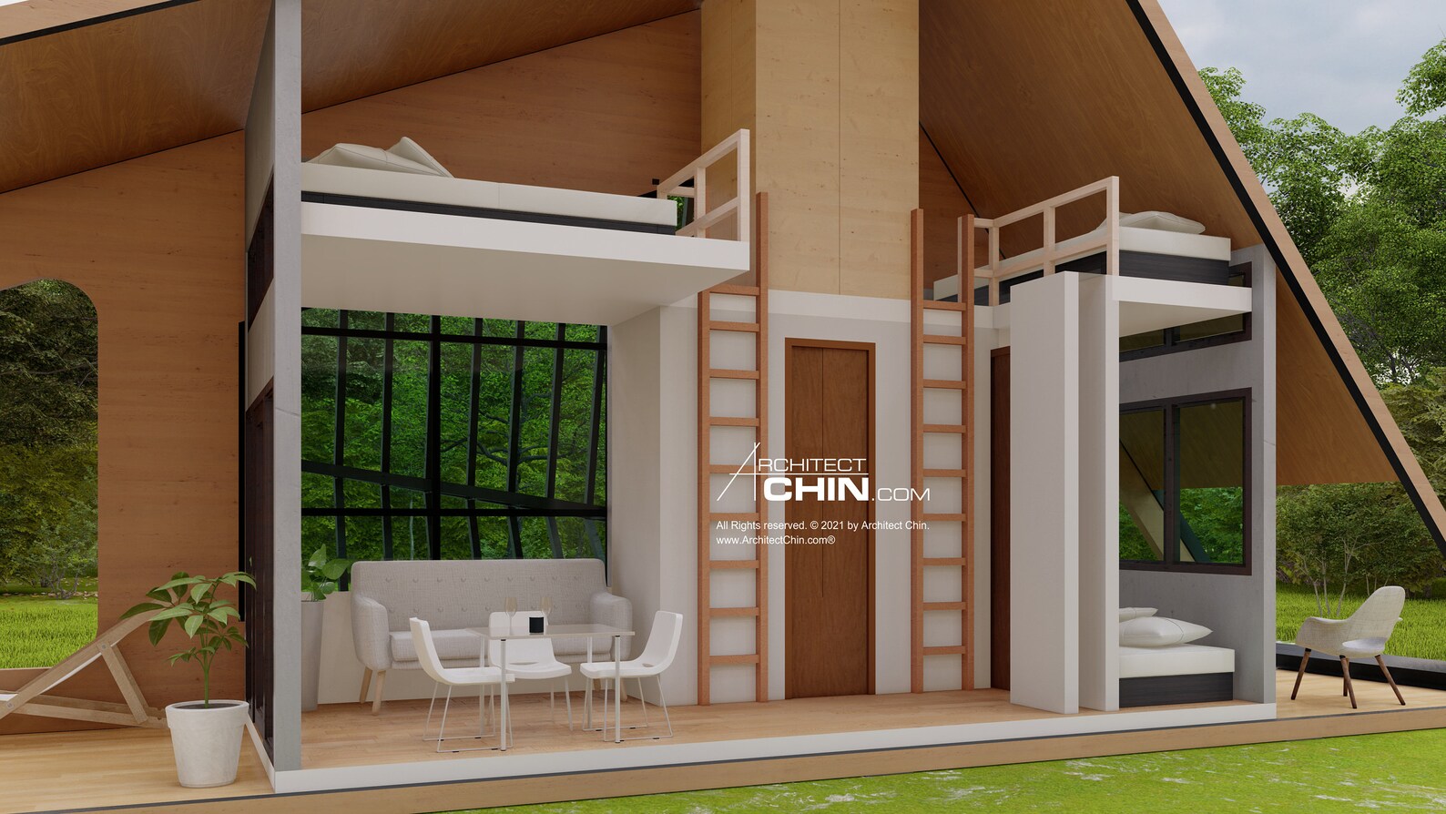 Container Cabin Plan 8' X 20' 284 SF 2 Loft Beds - Etsy