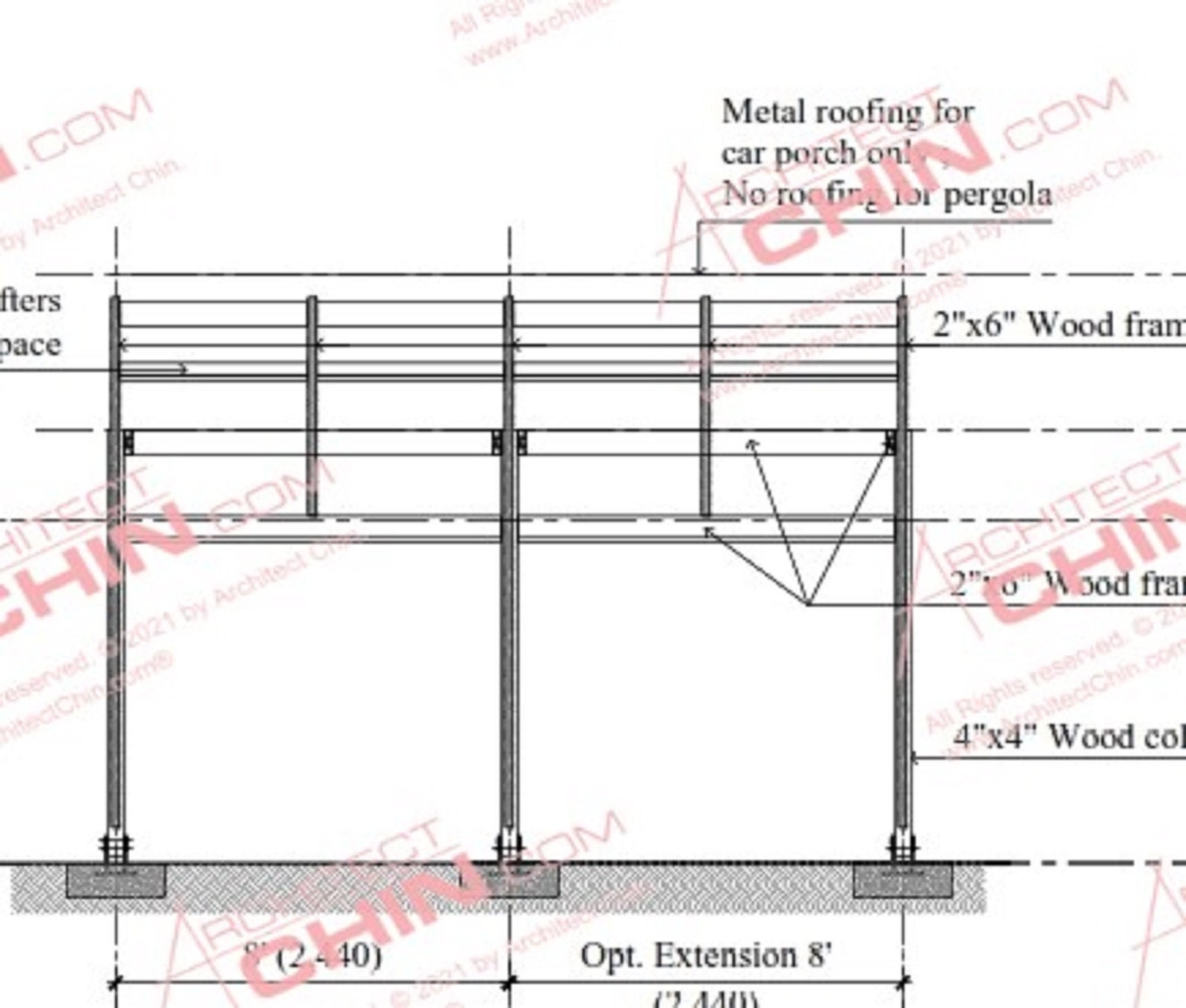 Pergola Car Porch 8 W X 16 L X 86H Cabana Plan Gazebo - Etsy