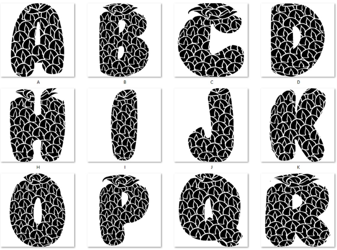 Pineapple Letters / Pineapple Alphabet | Digital Download | Printable ...