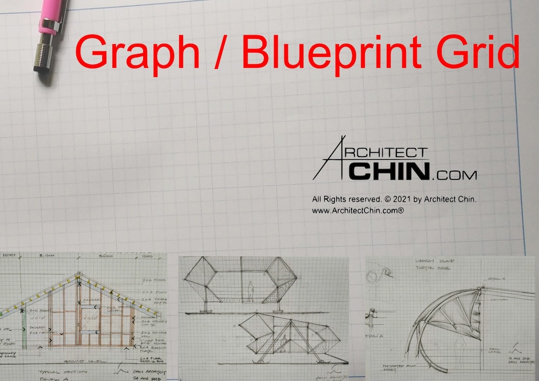 Graph / Blueprint Grid Printable, Graph Printable Grid, Drawing Grid ...