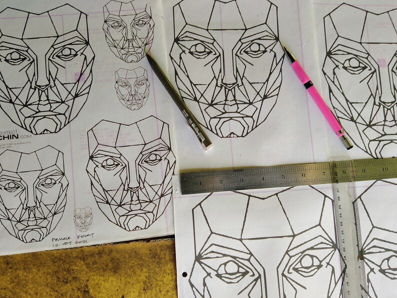 Female Face Template, Female Face Ratio, Female Face Grid, Front Face ...