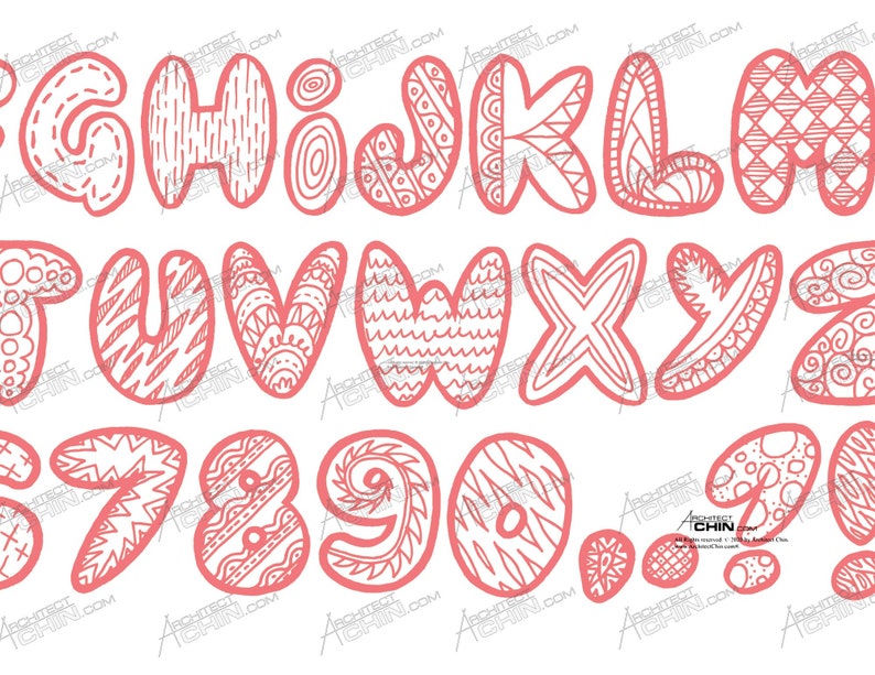 Doodle Font / Doodle Letters Alphabet | Digital Download | Printable ...