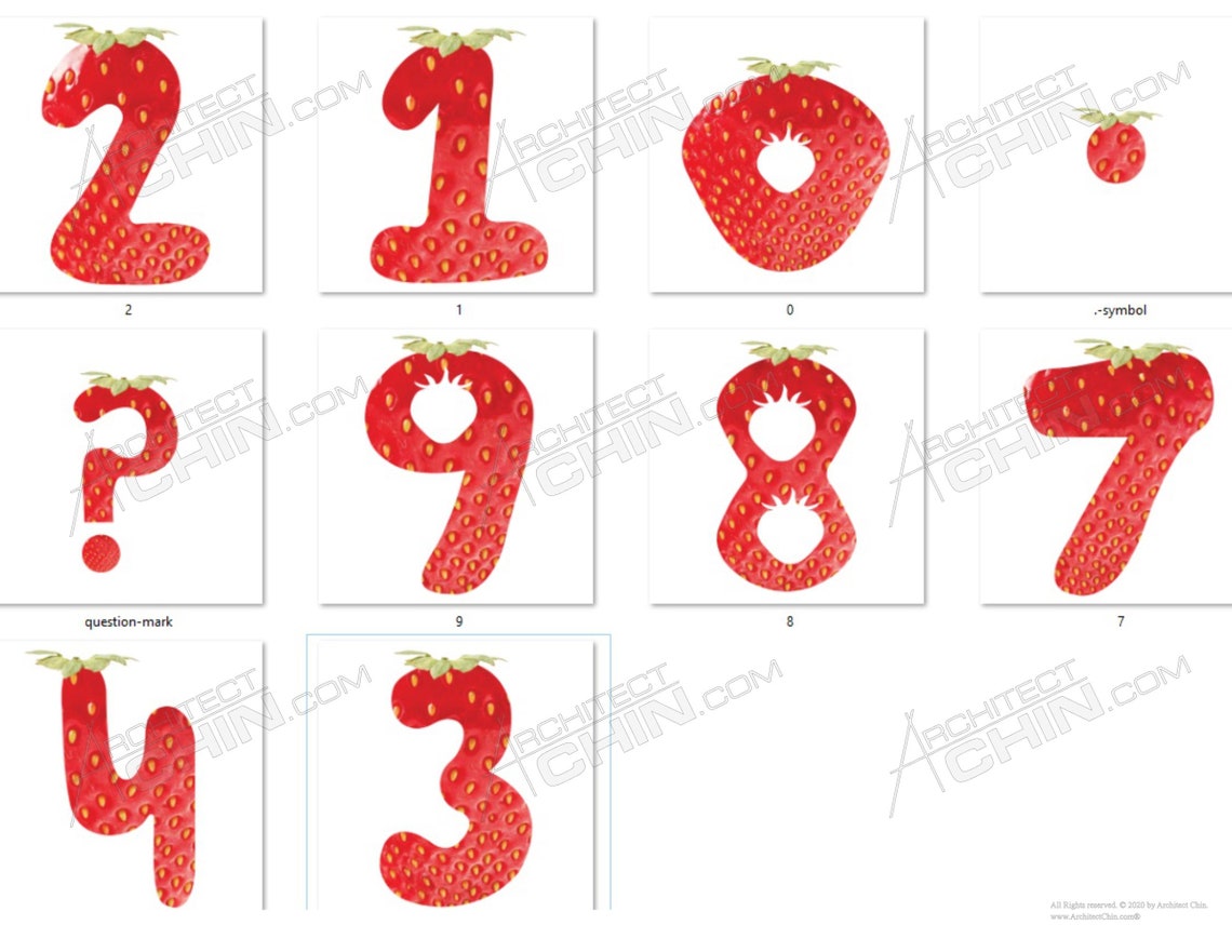 Strawberry Font / Strawberry Letters Alphabet | Digital Download ...