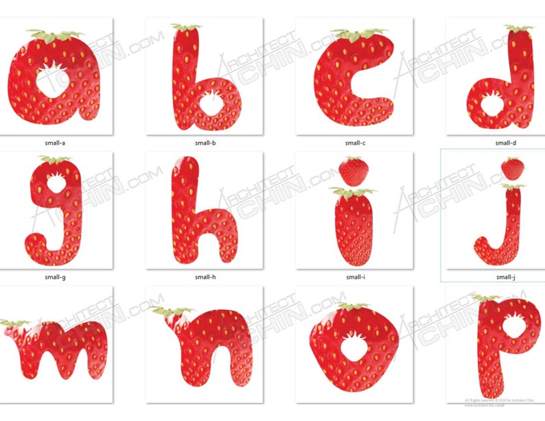 Strawberry Font / Strawberry Letters Alphabet | Digital Download ...