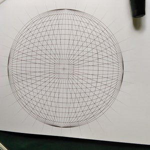 Sphere 5 Point Perspective Grid Printable Template, Sphere Grid ...
