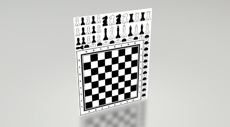 Chess Printable Board Game, Checkers Printable Game, Chess Game ...