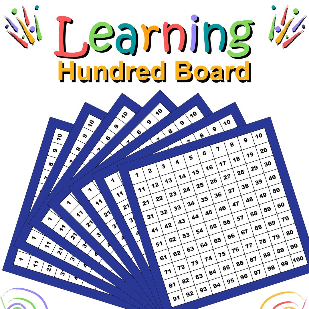 100 Numbers Learning Board, Math Games for Kids, Math Fun Game, Age 5 ...