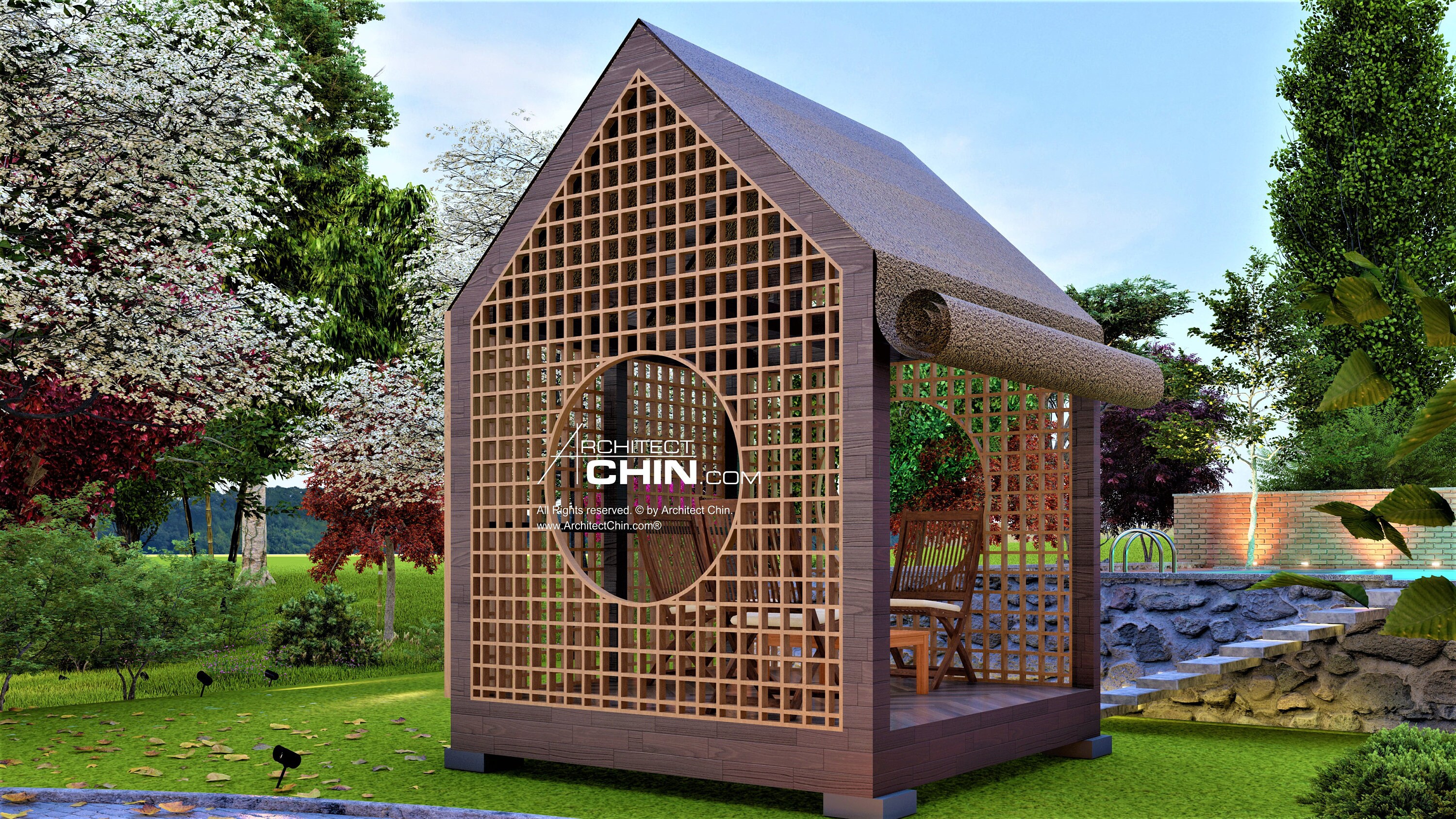 Cabana Plan, 8’W X (8’ to 16’) L X 12’H, 64 to 128 SF, Gazebo Plan ...