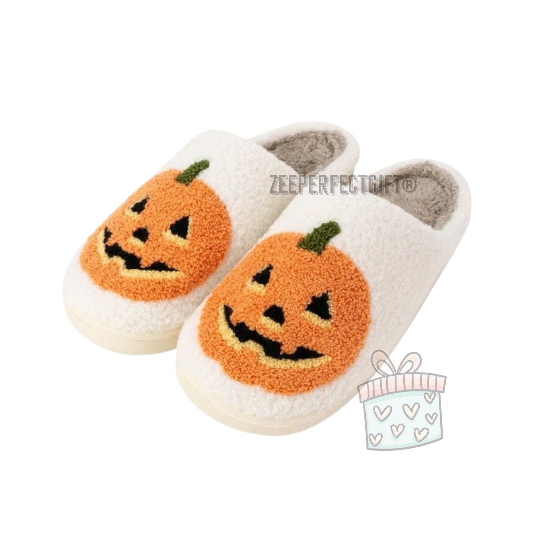 Orange Pumpkin Soft and Cozy Slippers - Etsy