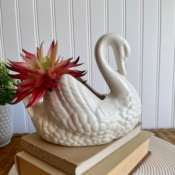 Ceramic Swan Planter - Etsy
