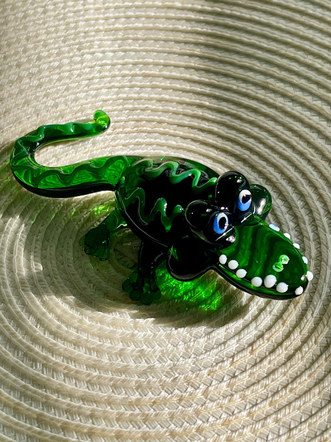 Handblown Glass Alligator Figurine: Collectible Art Glass Animal - Etsy