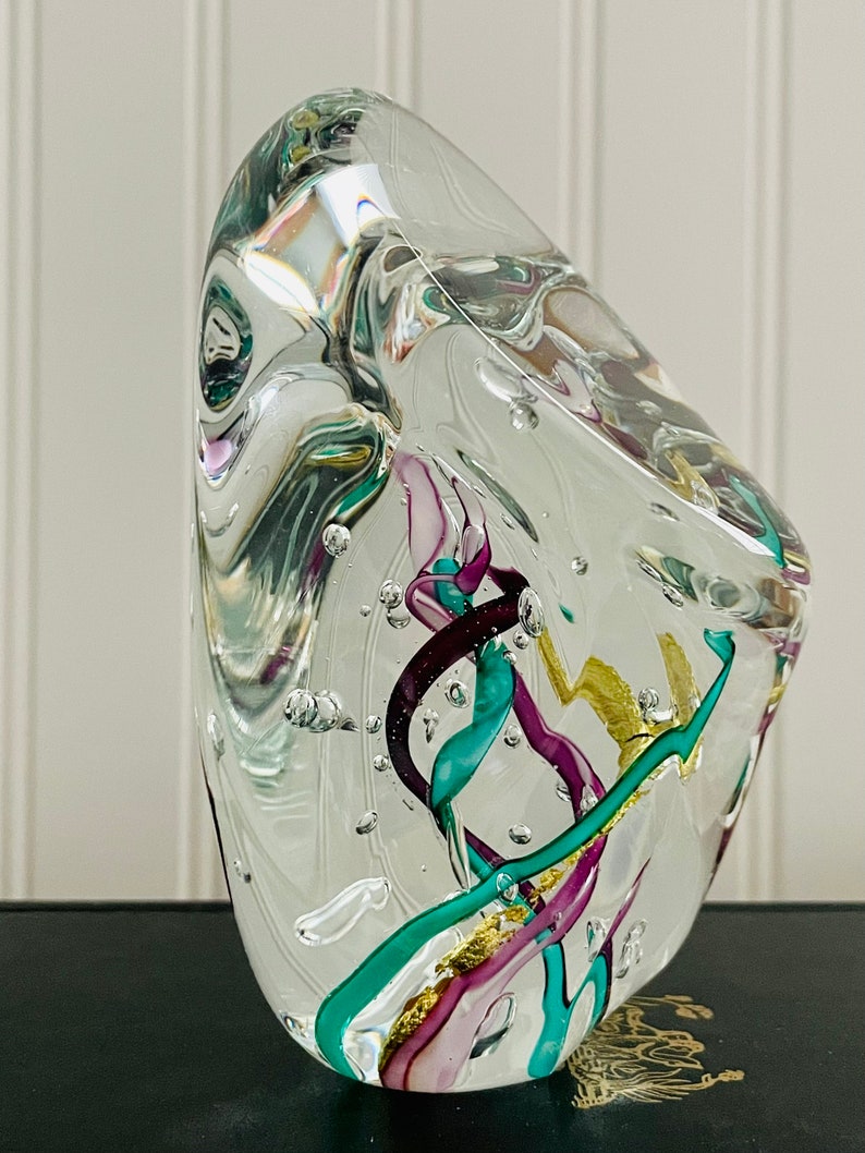 Vintage Paperweight Hand Blown Free Form Art Glass - Etsy