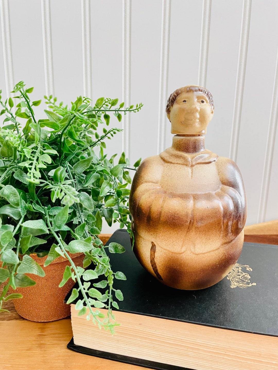 Unique Ceramic Monk Whiskey Decanter Liquor Bottle, Made in Peru, Bar ...