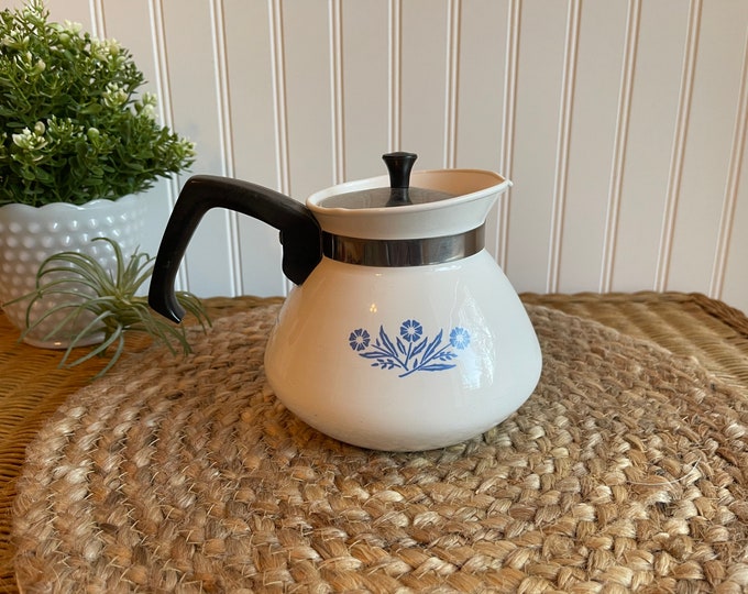 Vintage Corningware/pyrex “blue Cornflower” 6 Cup Tea/coffee Pot With ...
