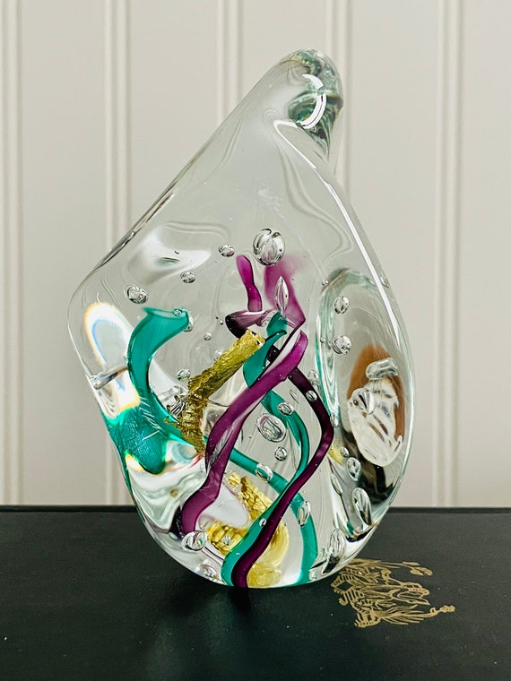 Vintage Paperweight Hand Blown Free Form Art Glass - Etsy