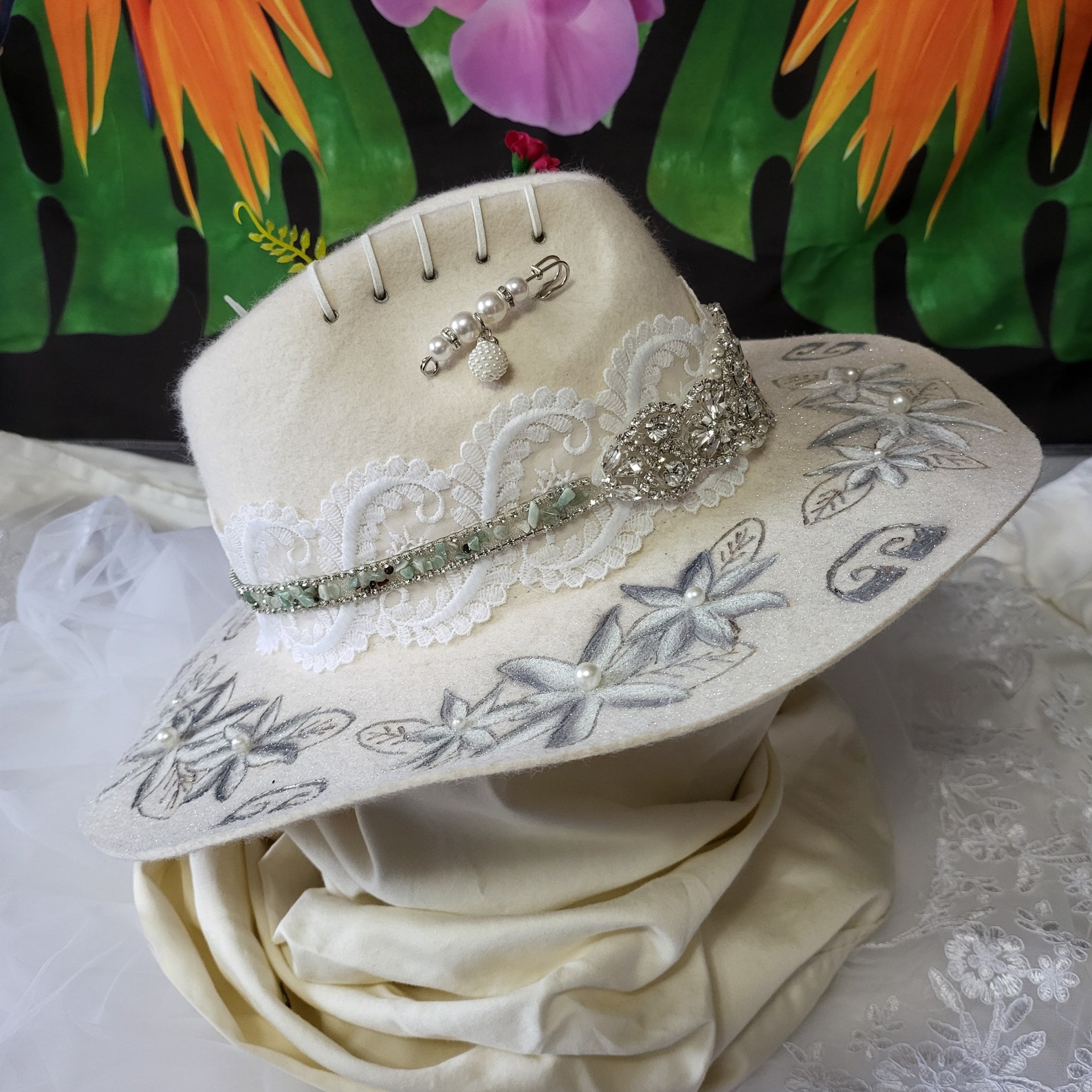 Hawaiian Wahine Panilolo Cowgirl Wedding Hat - Etsy