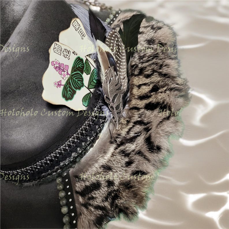 Black Ocelot Fedora Hat - Etsy