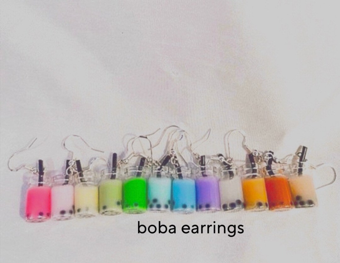 Boba Milk Tea Earrings! Cute Boba Items!! Tea Lover Stuff! Cute ...