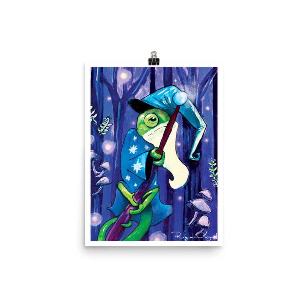 The Lizard Wizard Art Print - Etsy