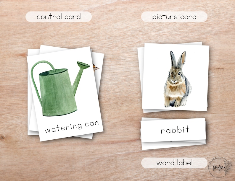 SPRING EASTER Montessori Nomenclature 3-part Cards Vocabulary | Etsy