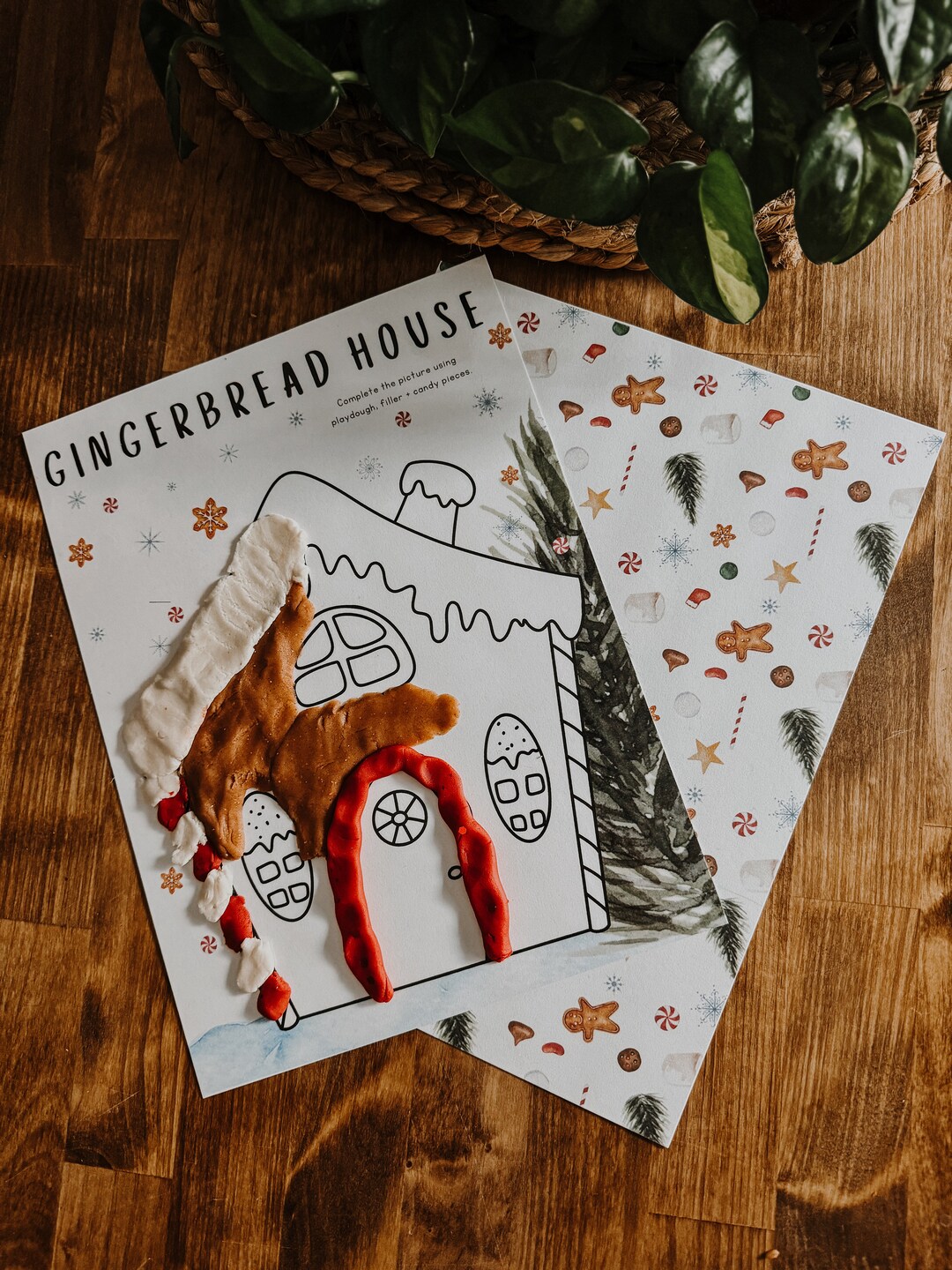 Christmas Playdough Mat, Gingerbread House, Christmas Themed, Christmas ...