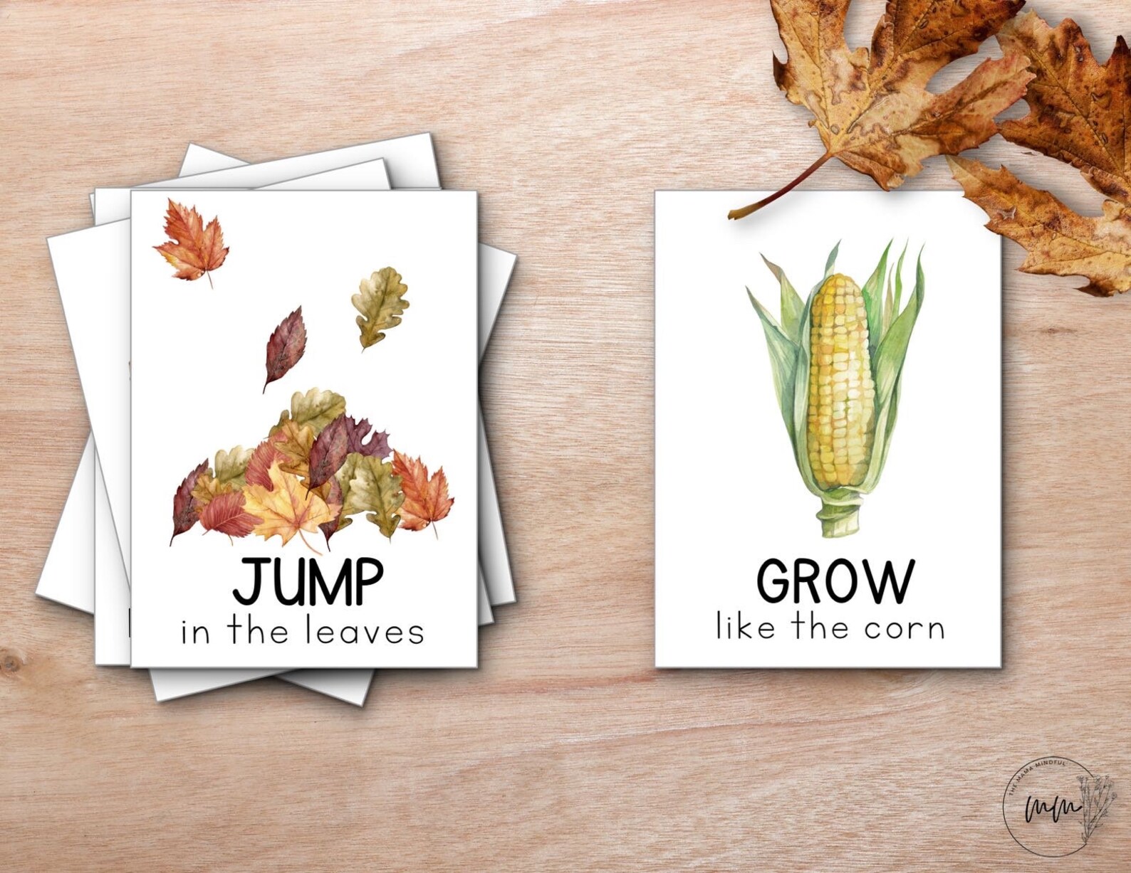 Fall Movement Cards Autumn Flash Cards Calming Corner - Etsy