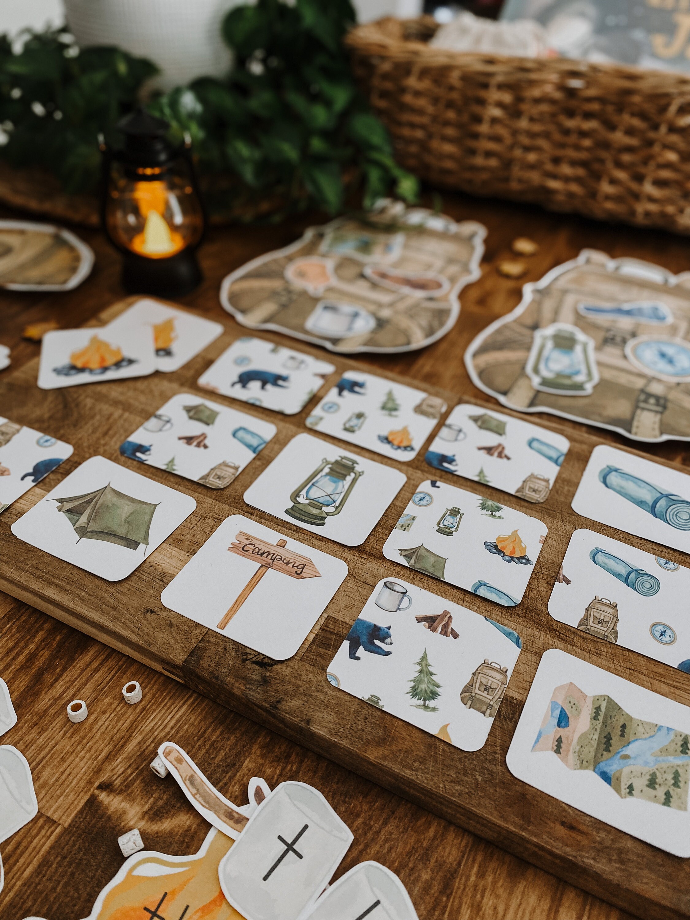 Camping Activity Unit, Camping Unit, 3 Part Flashcards, Homeschool ...