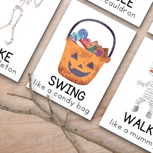 Halloween Movement Cards, Halloween Flash Cards, Calming Corner ...