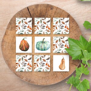 Fall Matching Game, Toddler Montessori Activity, Preschool Pumpkin ...